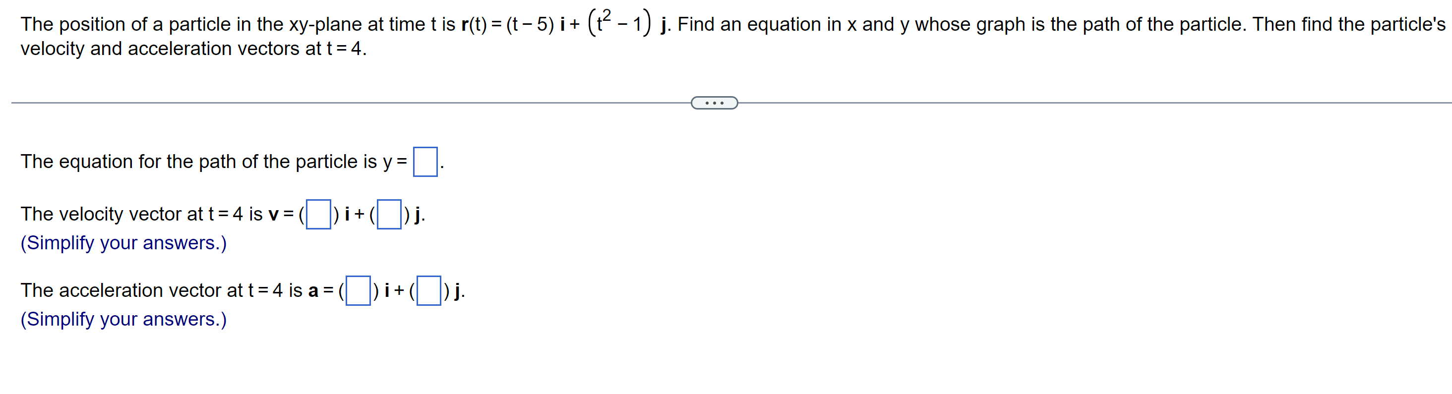 Solved The position of a particle in the xy-plane at time t | Chegg.com