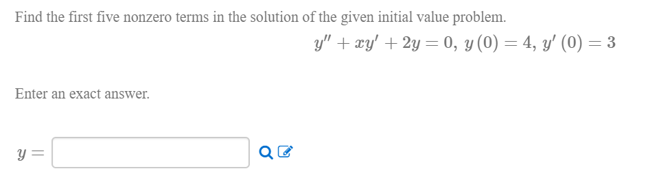 Solved Find the first five nonzero terms in the solution of | Chegg.com