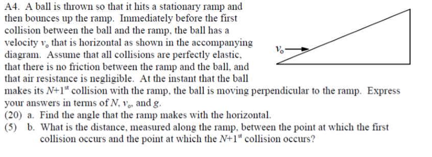 Solved A4. A ball is thrown so that it hits a stationary | Chegg.com