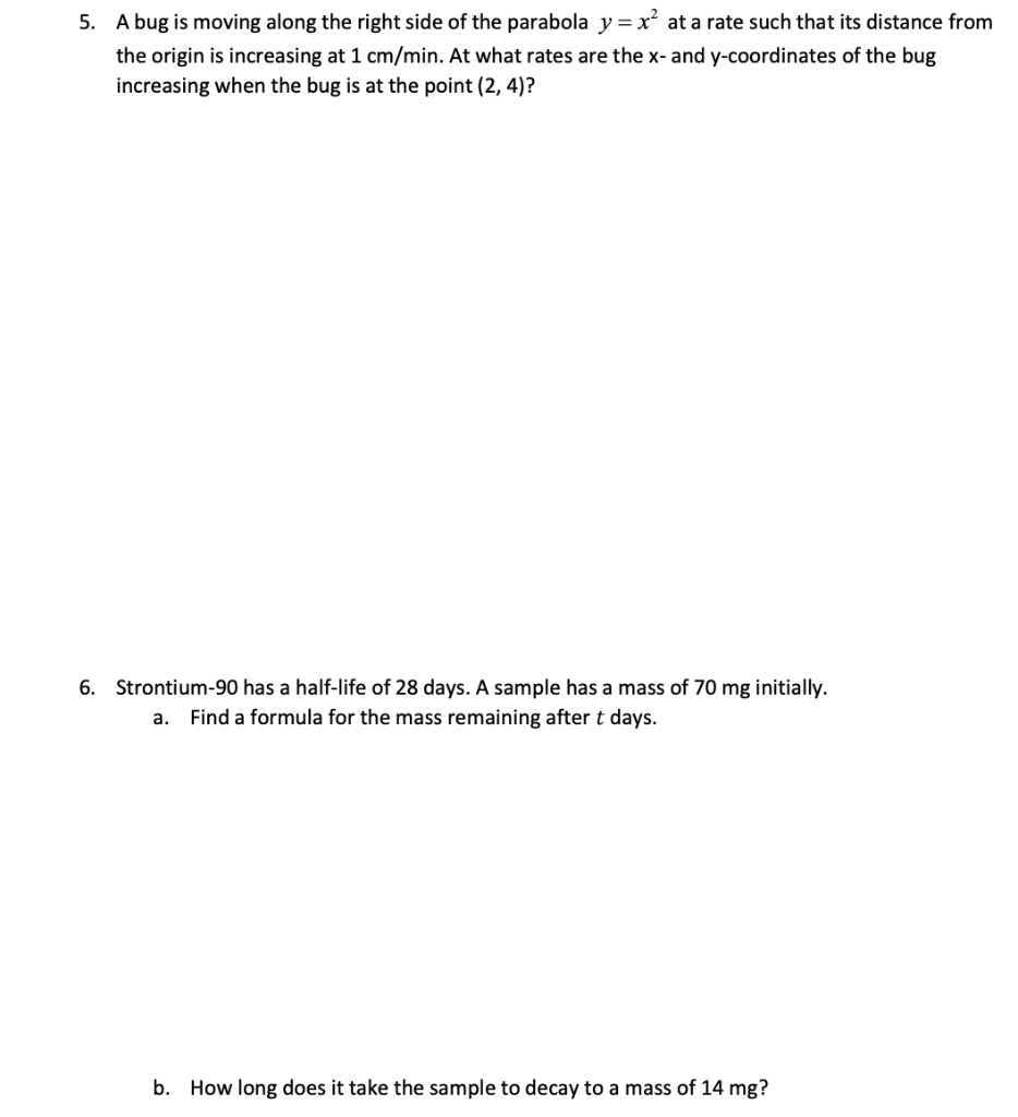 Solved 5. A bug is moving along the right side of the | Chegg.com