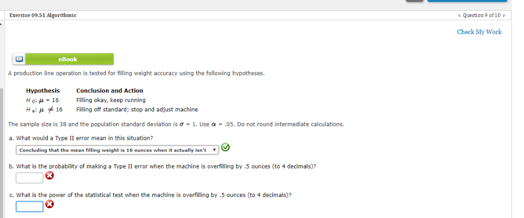 Solved Exercise 09.51 Algorithmic Question 9 of 10 Check My | Chegg.com