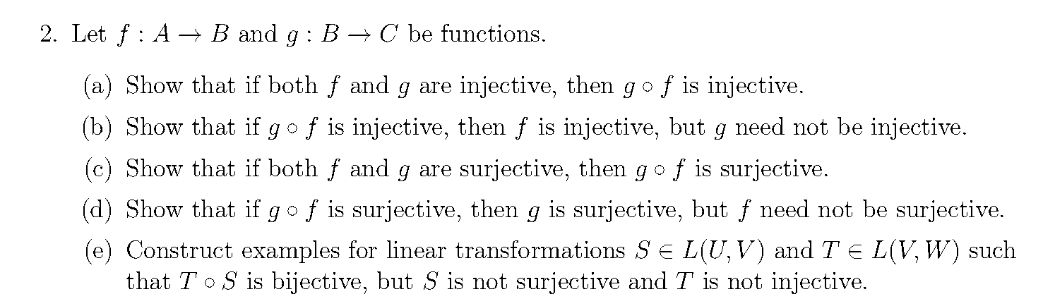 Solved for 2b prove that f is injective and give a specific | Chegg.com