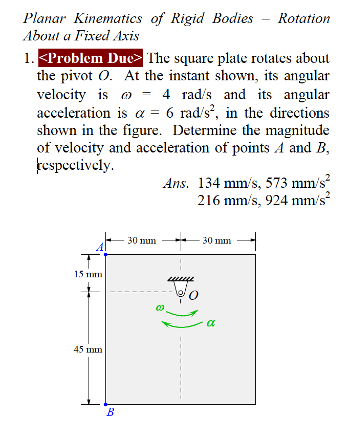 Solved Planar Kinematics of Rigid Bodies – Rotation About a | Chegg.com