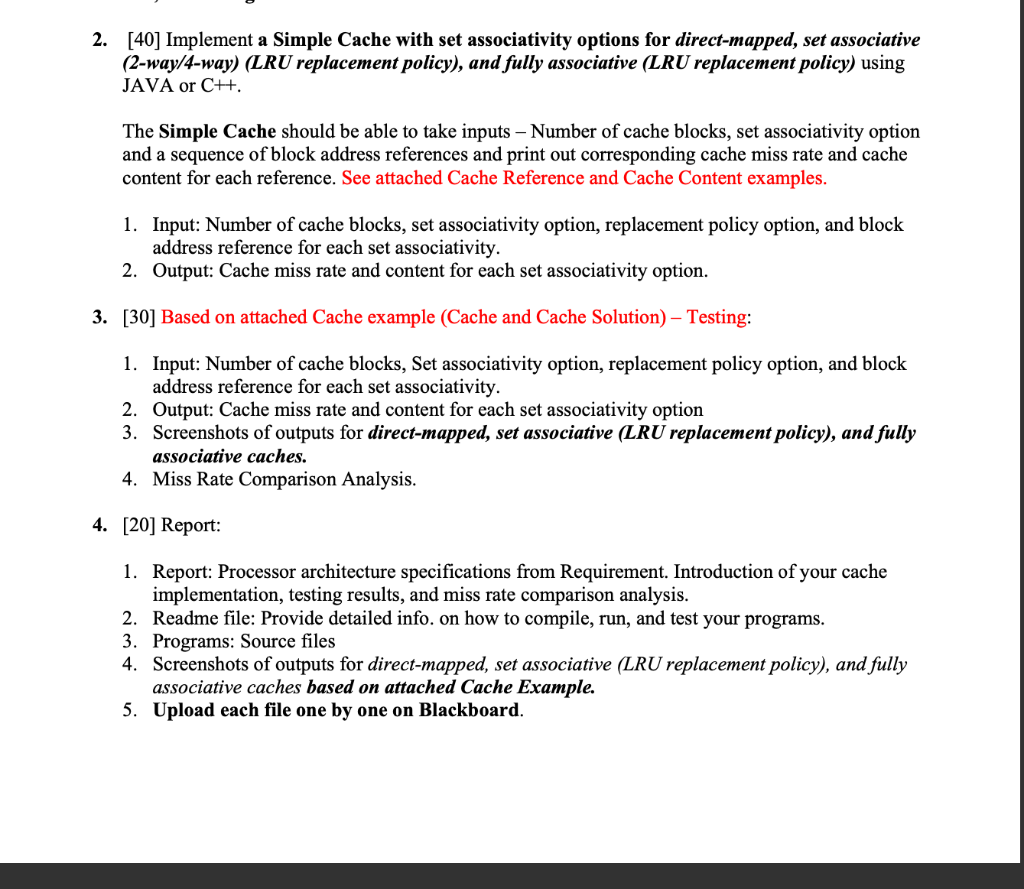 Solved 2. [40] Implement a Simple Cache with set | Chegg.com