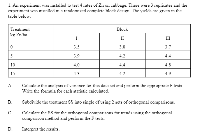 solved-1-an-experiment-was-installed-to-test-4-rates-of-zn-chegg