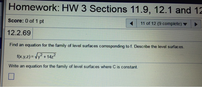 Solved Find an equation for the family of level surfaces | Chegg.com