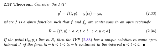 Solved 2.37 Theorem. Consider the IVP y = f(t,y), y(to) = | Chegg.com