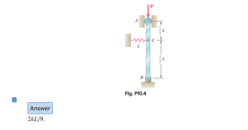 Solved 10.3 and 10.4 Two rigid bars AC and BC are connected | Chegg.com
