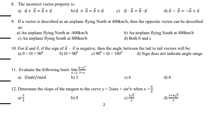 Solved Multiple Choice: [18 Marks] 1. Determine à b given | Chegg.com