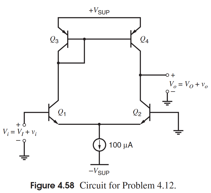 Solved 4.12 Determine the unloaded voltage gain vo/vi and | Chegg.com