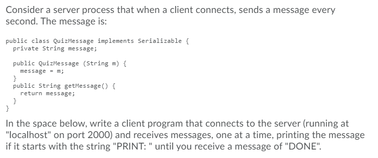 Solved Consider a server process that when a client | Chegg.com