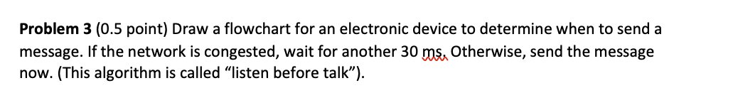 Solved Problem 3 ( 0.5 ﻿point) ﻿Draw a flowchart for an | Chegg.com
