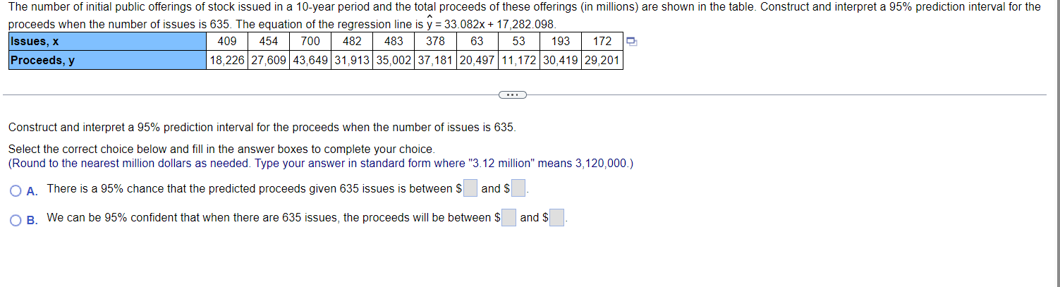 Solved Construct and interpret a 95% prediction interval for | Chegg.com