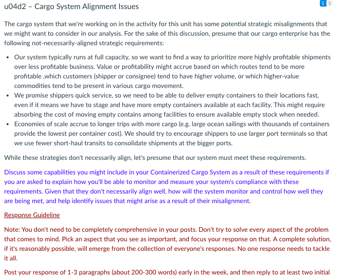 Solved u04d2 Cargo System Alignment Issues The cargo system | Chegg.com