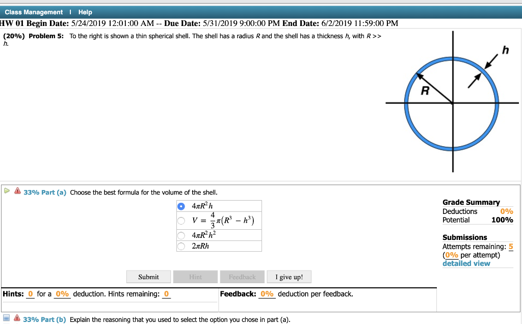 Solved Class Management i Help HW 01 Begin Date: 5/24/2019 | Chegg.com