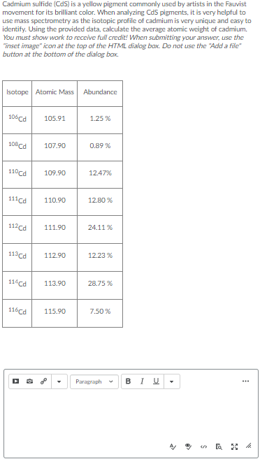 Solved Cadmium sulfide (CdS) is a yellow pigment commonly | Chegg.com