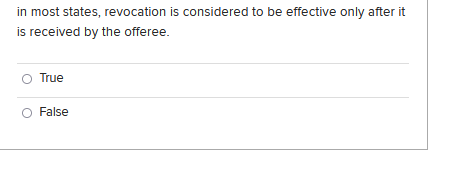 Solved in most states, revocation is considered to be | Chegg.com