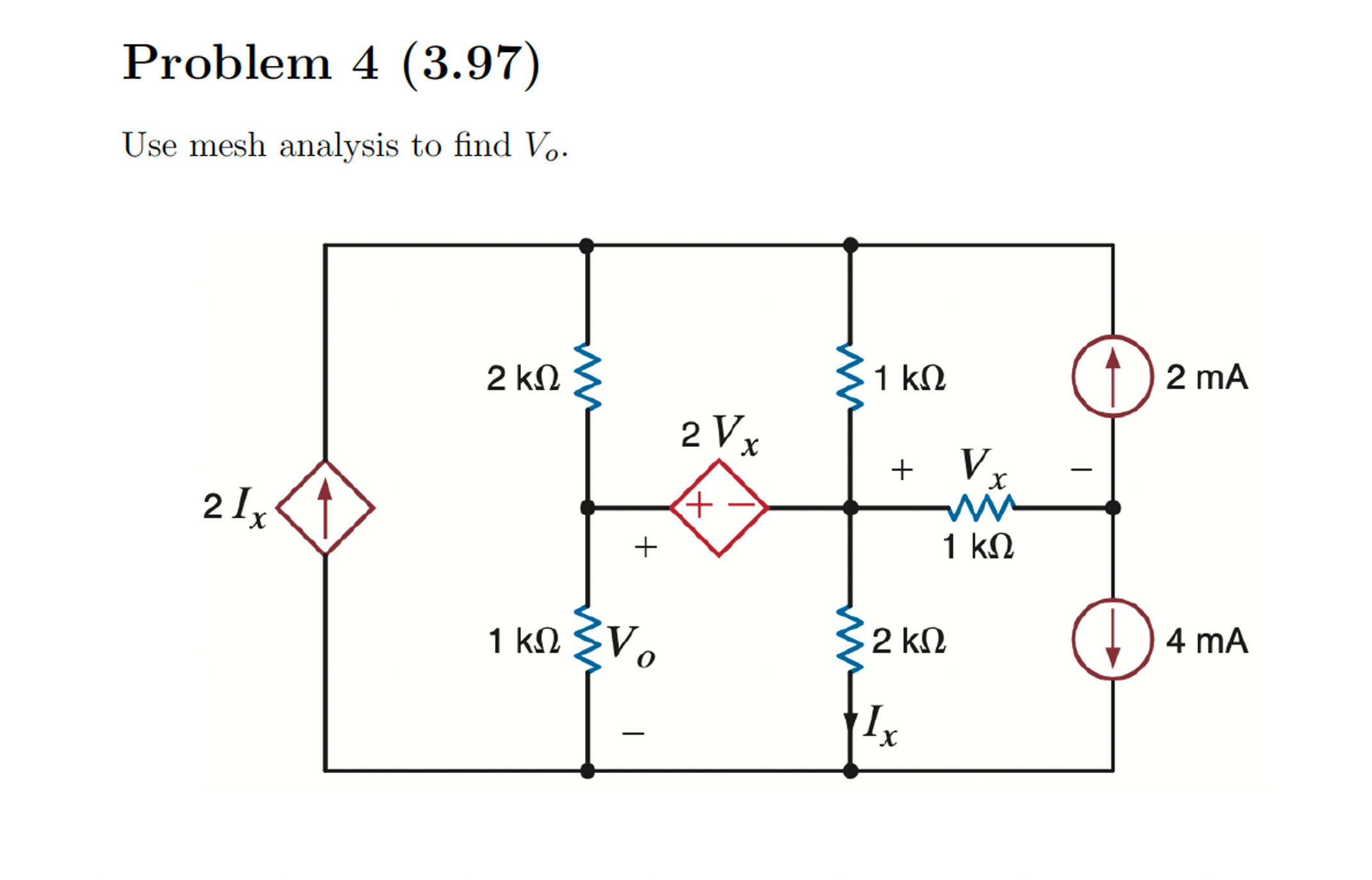 Solved Use mesh analysis to find Vo. | Chegg.com