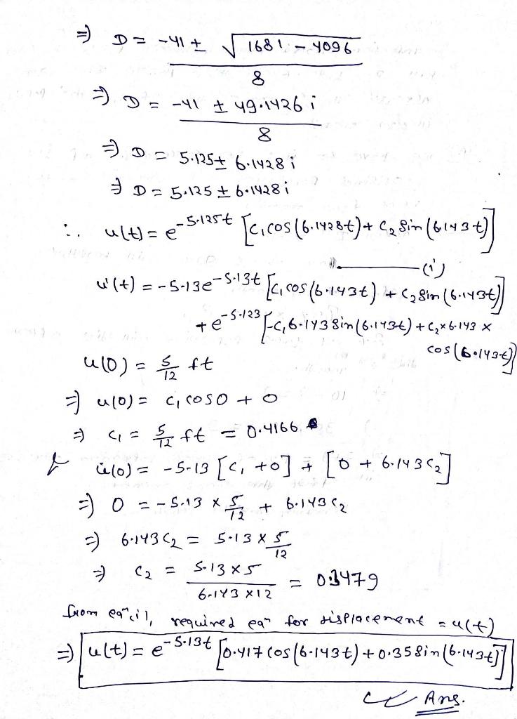 Solved A mass weighting 64 lbs stretches a spring 6 inches. | Chegg.com