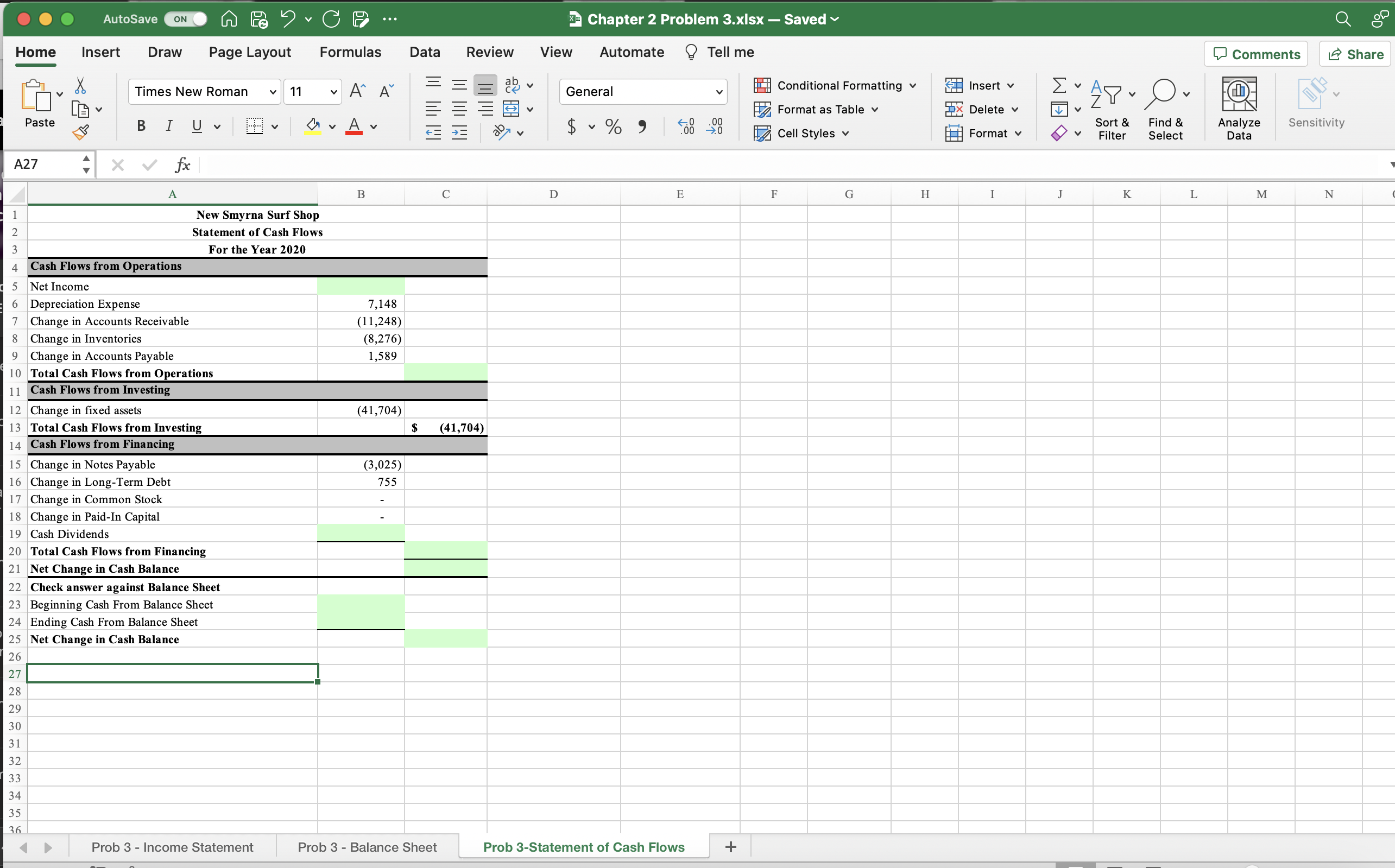 Fill in the blanks on the financial statements for | Chegg.com