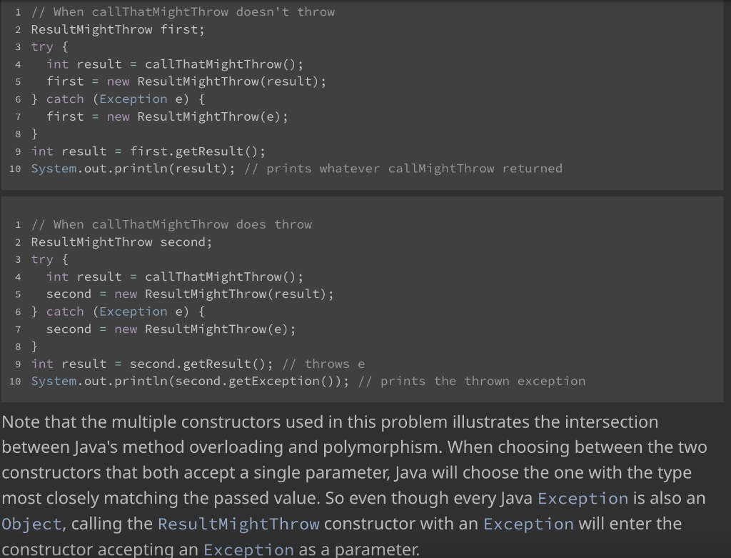 Solved When We Call A Method That Might Throw An Exception 