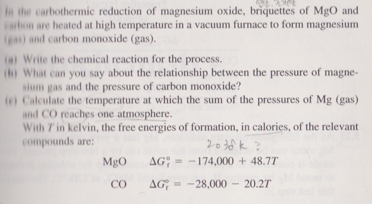 Solved Iii the earbothermic reduction of magnesium oxide, | Chegg.com