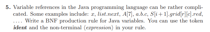 Solved 5. Variable references in the Java programming | Chegg.com