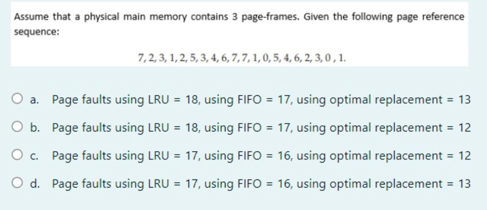 Solved Assume that a physical main memory contains 3 | Chegg.com