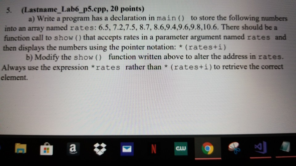 (Solved) : 5 Lastname Lab6p5cpp 20 Points Write Program Declaration ... (Solved) : 5 Lastname Lab6p5cpp 20 Points Write Program Declaration ...