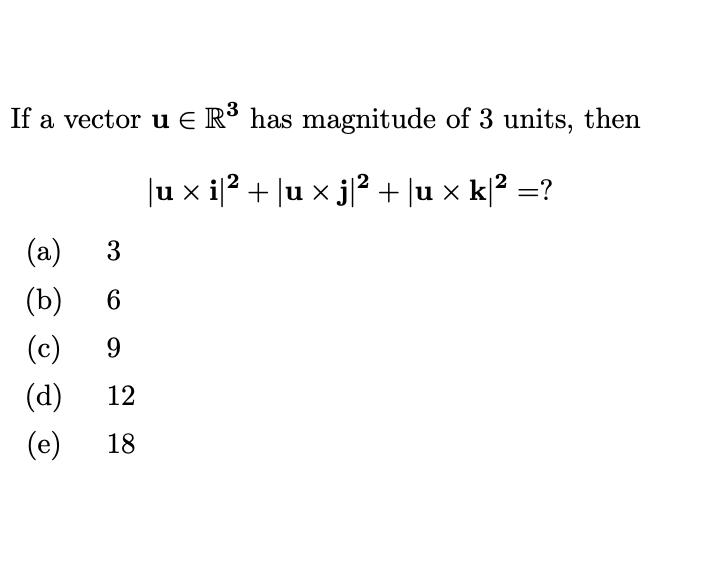 Solved If a vector u € R3 has magnitude of 3 units, then |u | Chegg.com