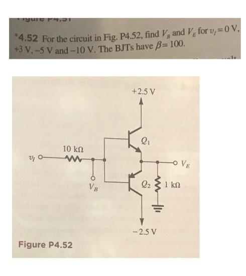 [Solved]: *4.52 For the circuit in Fig. P4.52, find V and