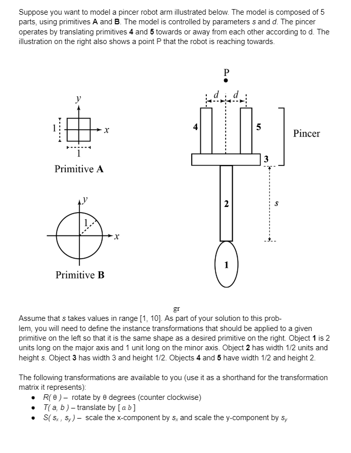 Suppose you want to model a pincer robot arm | Chegg.com