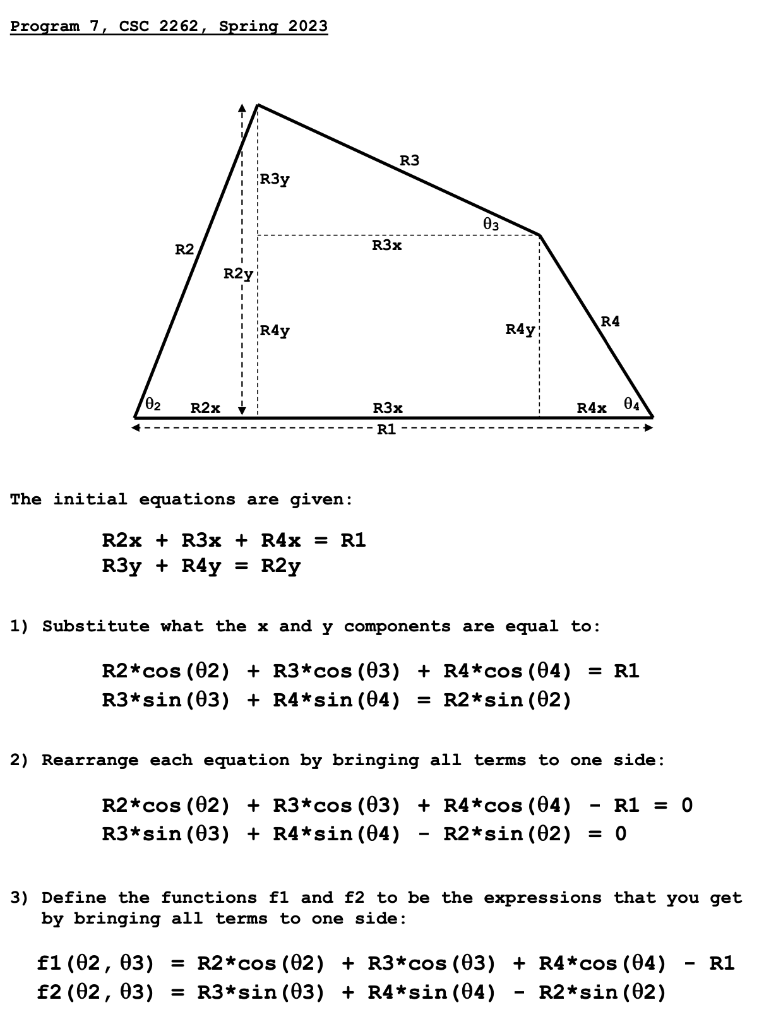 Solved Program 7, CSC 2262, Spring 2023 The initial | Chegg.com