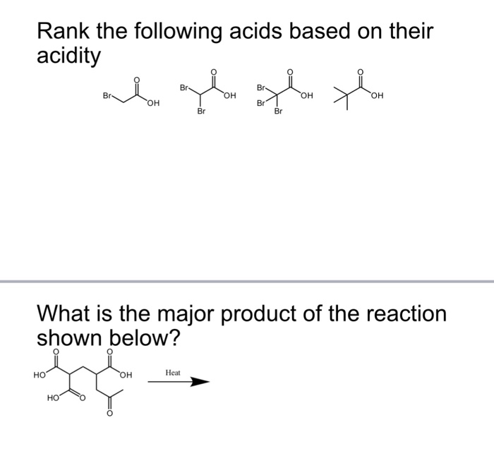 Solved Rank the following acids based on their acidity What | Chegg.com