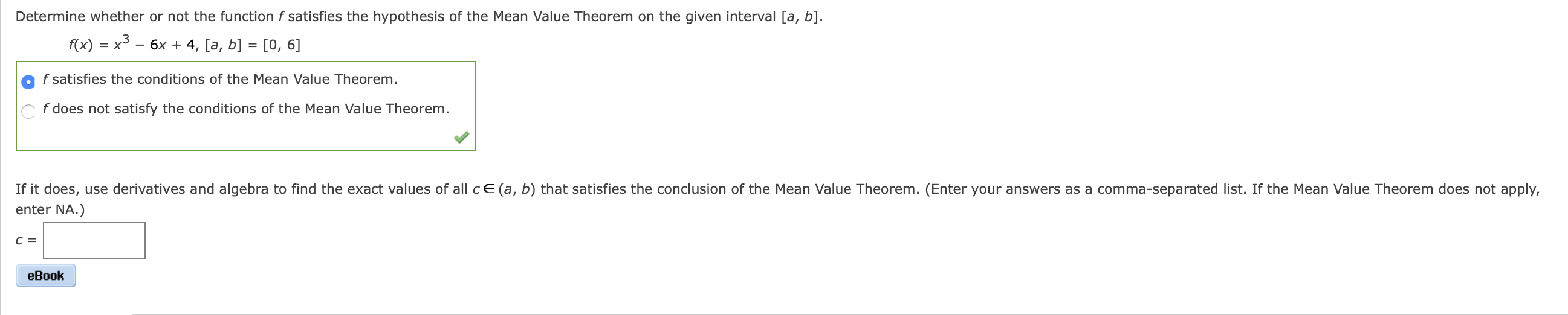 Solved Determine whether or not the function f satisfies the | Chegg.com