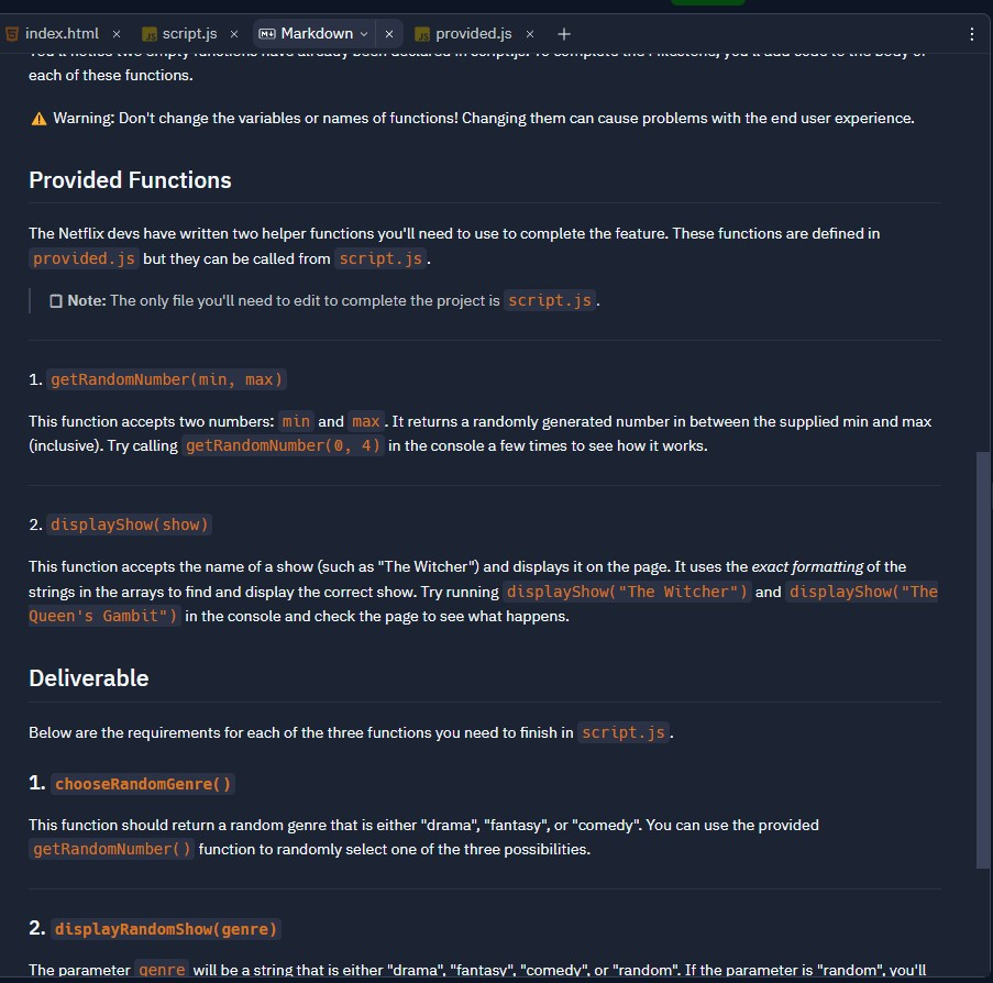 script.js > f chooseRandomGenre > ... /* This is | Chegg.com