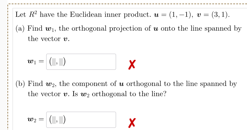 Solved let R2 have the euclidean inner product u= 1, -1 v | Chegg.com