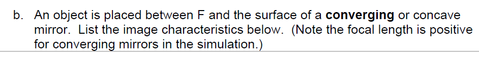 Solved →b. An object is placed between F and the surface of | Chegg.com