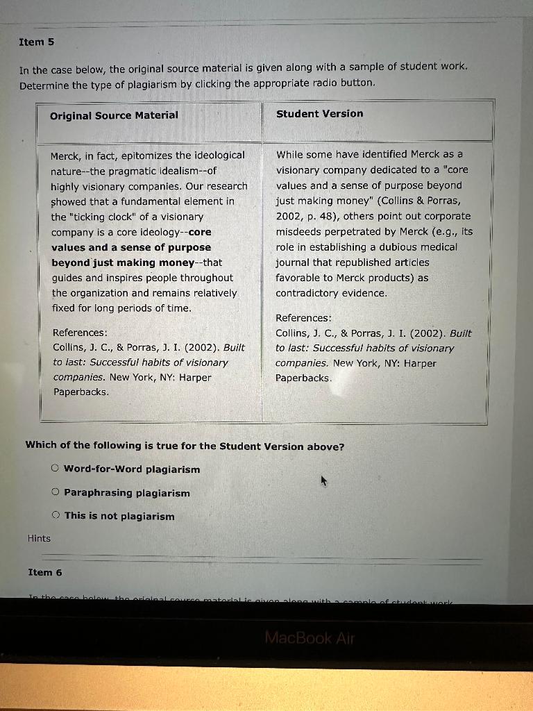 In the case below, the original source material is | Chegg.com