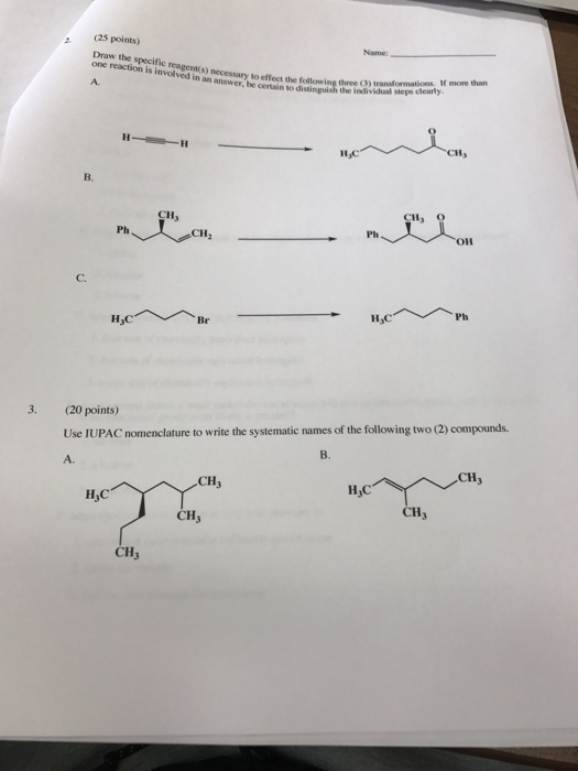 Solved Draw the specific reagents(s) necessary to effect the | Chegg.com