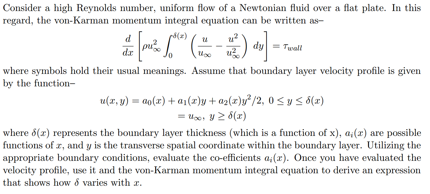 Solved Consider a high Reynolds number, uniform flow of a | Chegg.com