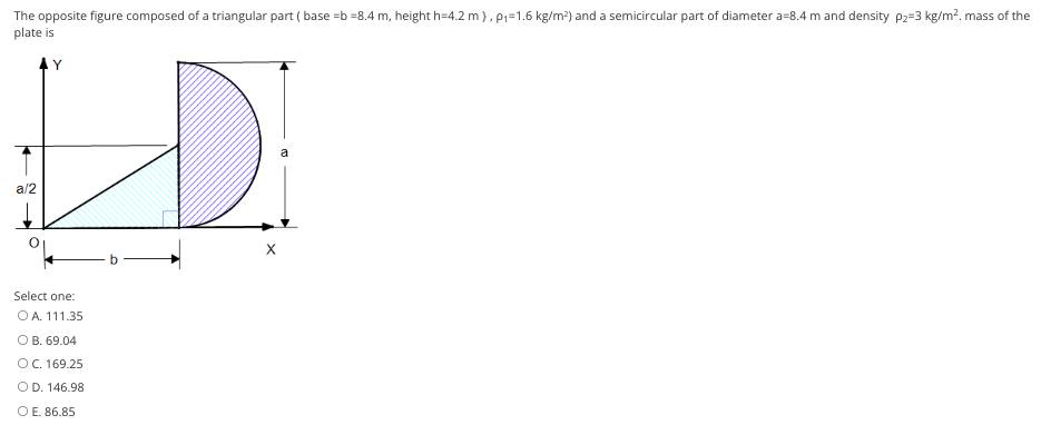 Solved The opposite figure composed of a triangular part | Chegg.com