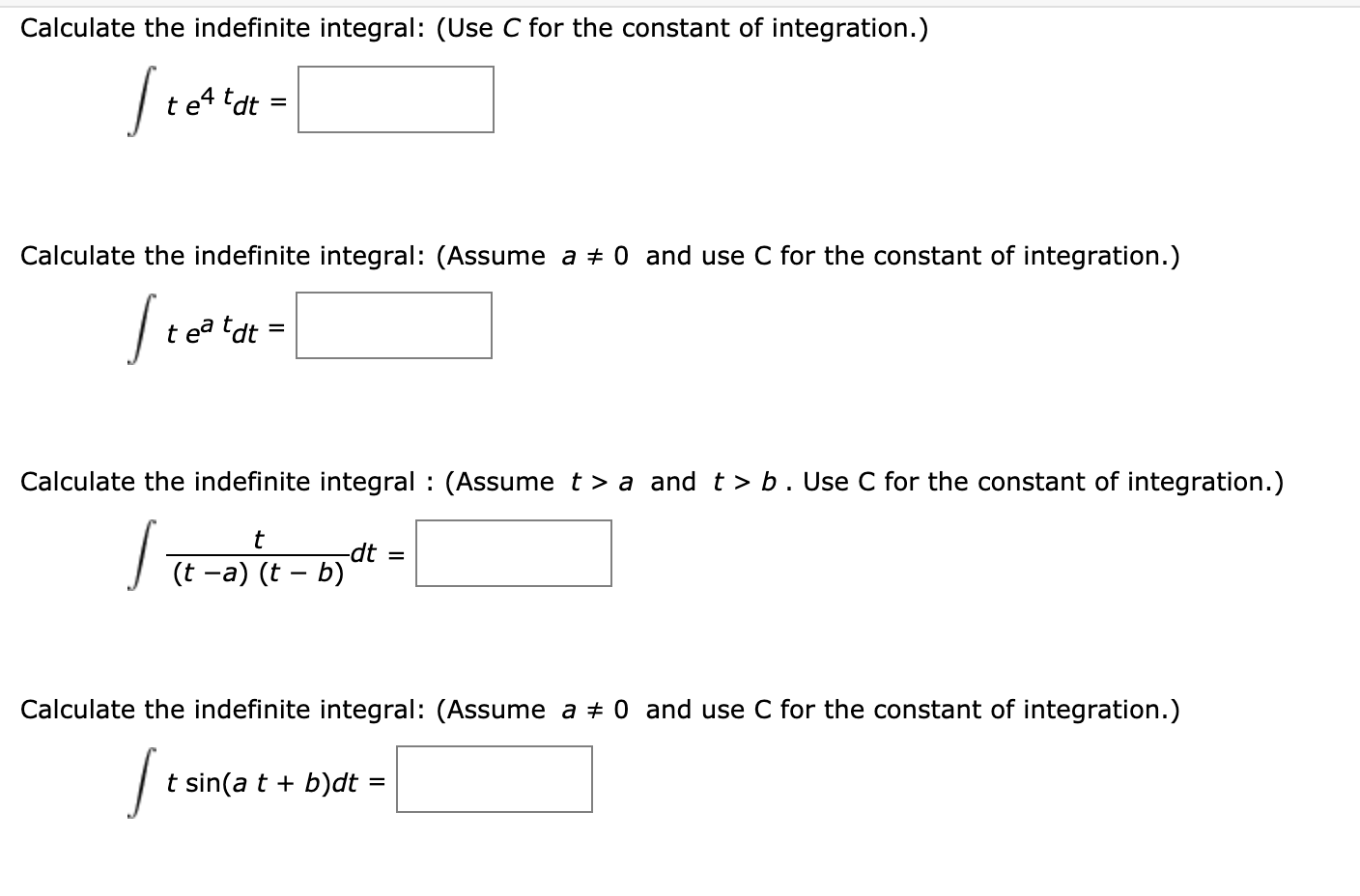 Solved Calculate the indefinite integral: (Use C for the | Chegg.com