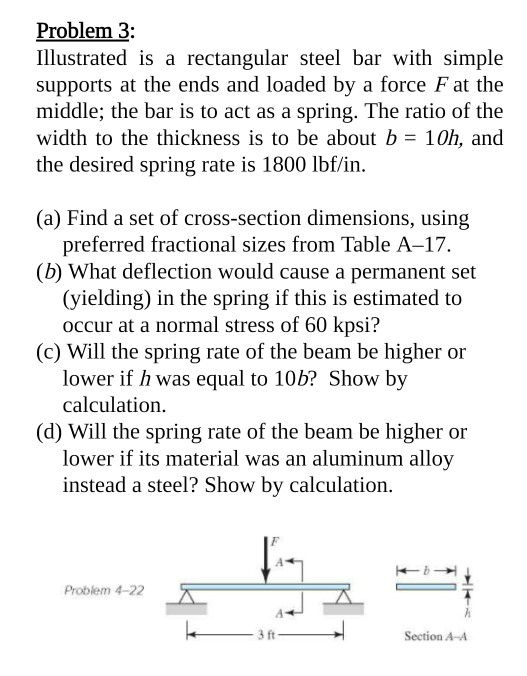 Solved Problem 3: Illustrated is a rectangular steel bar | Chegg.com
