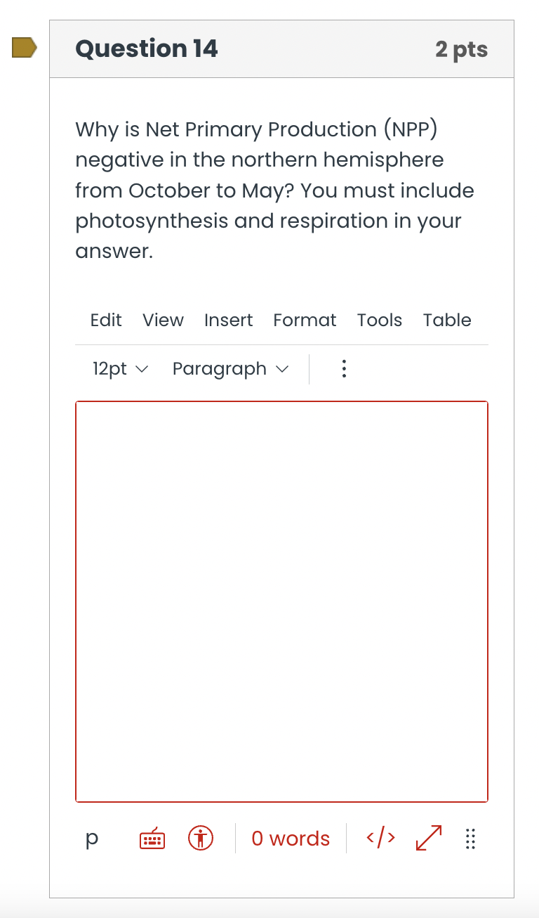 Solved Question 142 ﻿ptsWhy is Net Primary Production (NPP) | Chegg.com
