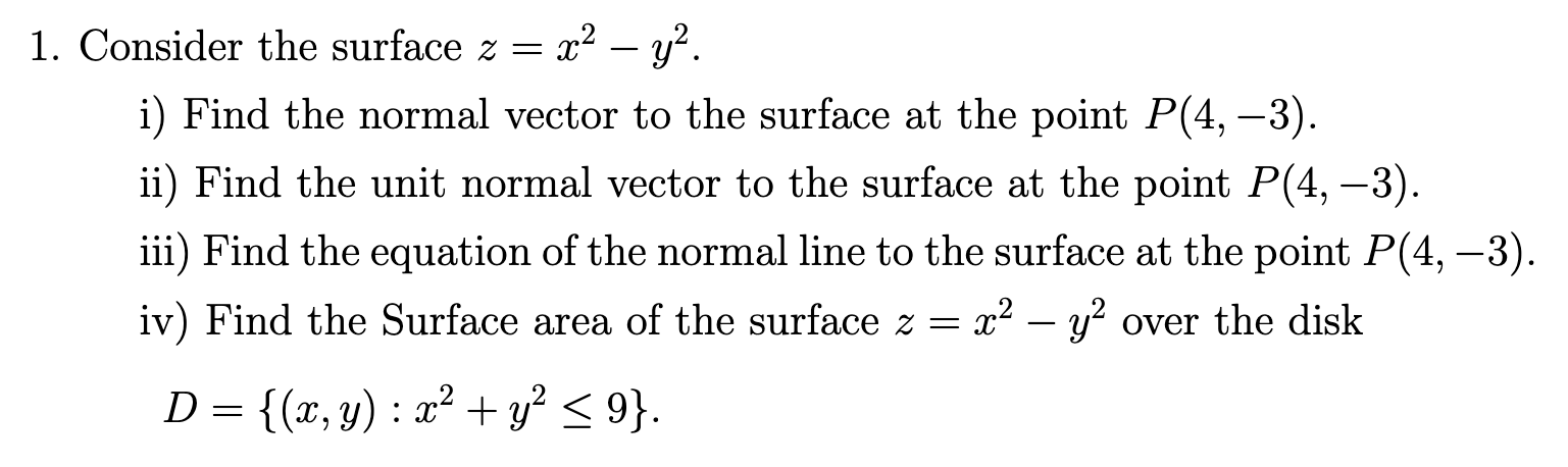 Solved Consider the surface | Chegg.com