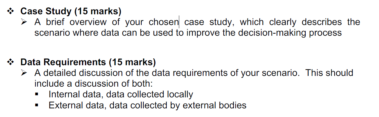 * Case Study (15 marks) > A brief overview of your | Chegg.com