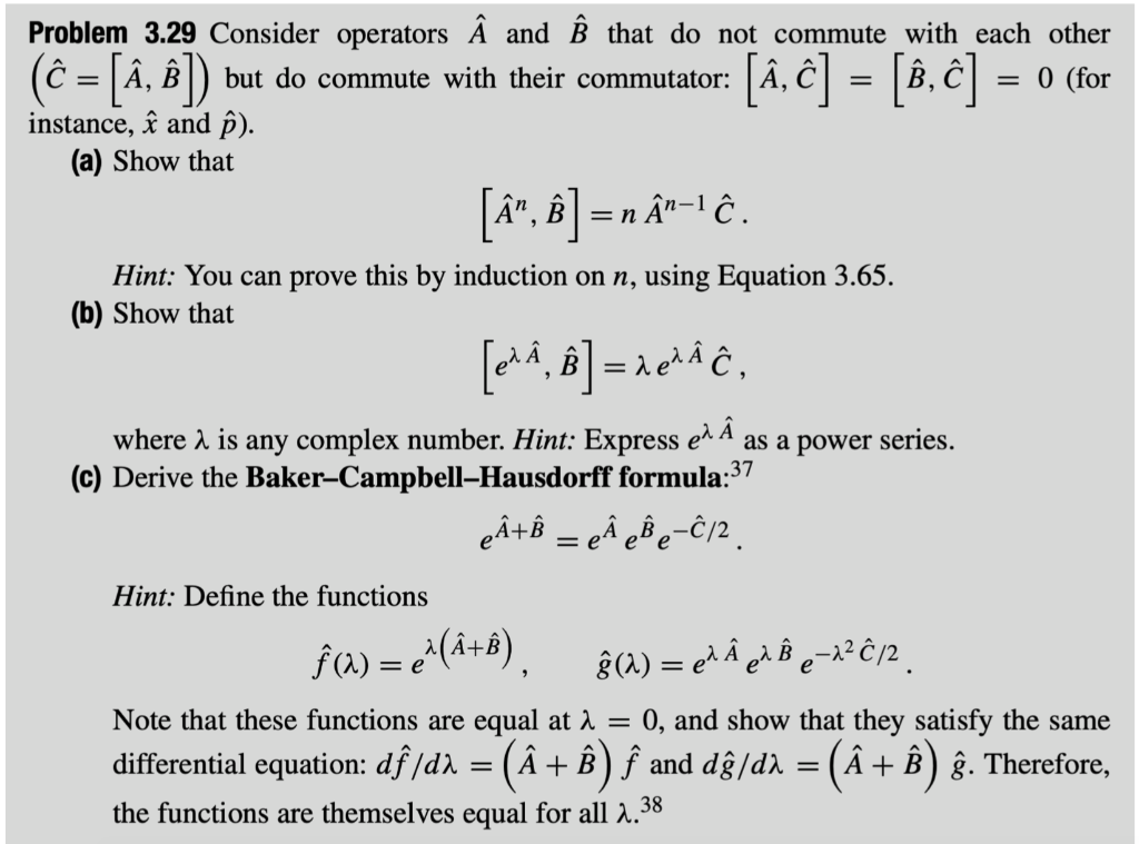 Solved N N Problem 329 Consider Operators Â And Ê 