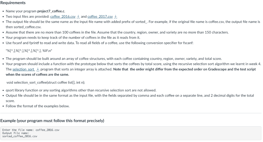 Solved PLEASE SOLVE IT IN C AND FOLLOW REQUIREMENTS | Chegg.com