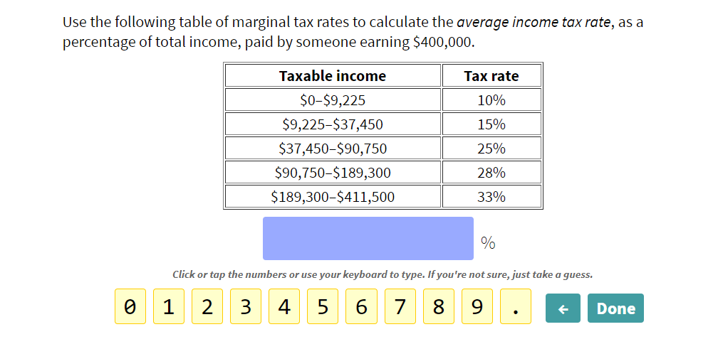 Solved Use the following table of marginal tax rates to | Chegg.com